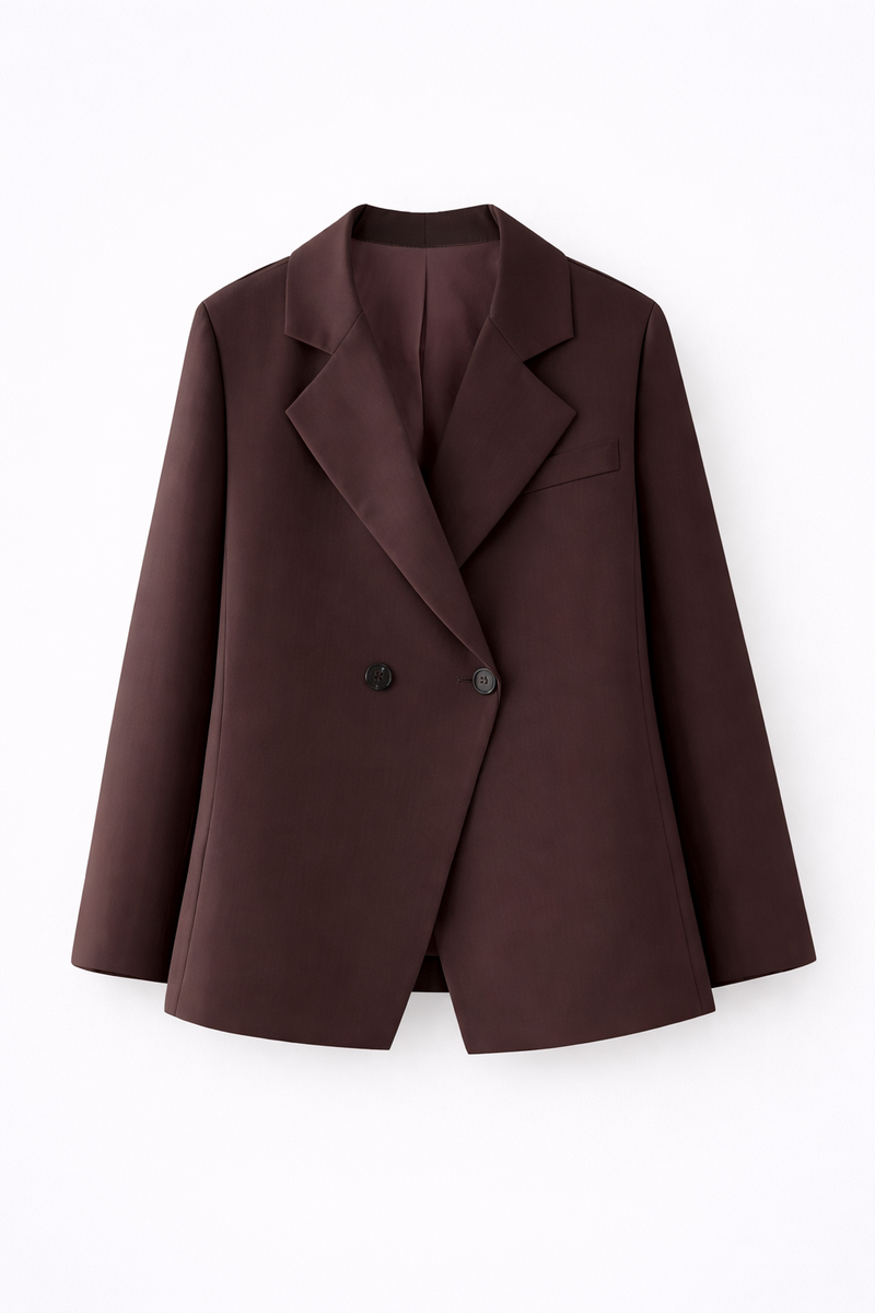 Chocolate Tailored Double-Button Blazer – Haute & Rebellious