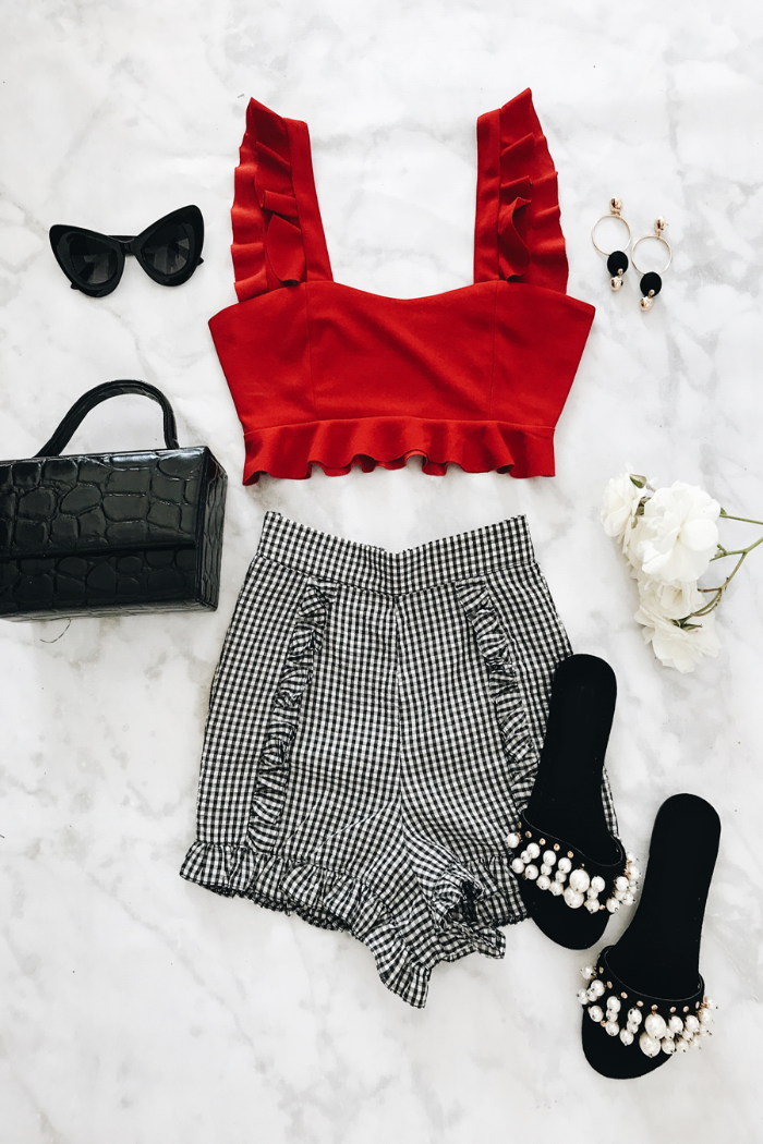 Ruffle Crop Top - Red – Haute & Rebellious