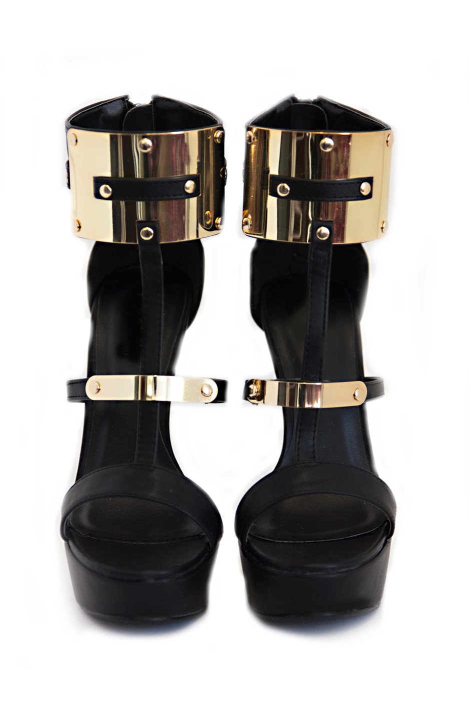 FARAH GOLD PLATED HEEL - Black – Haute & Rebellious