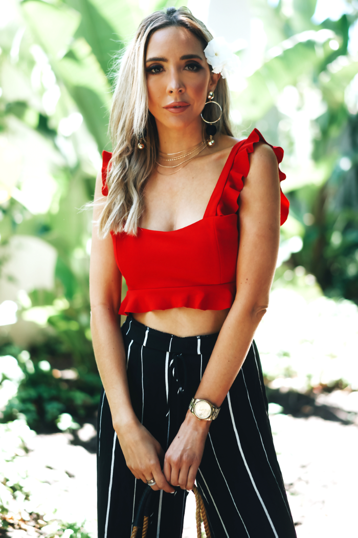 Ruffle Crop Top - Red – Haute & Rebellious